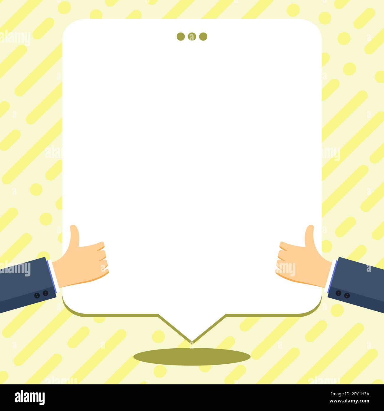 Big finger raised up pointing to whiteboard with important information ...