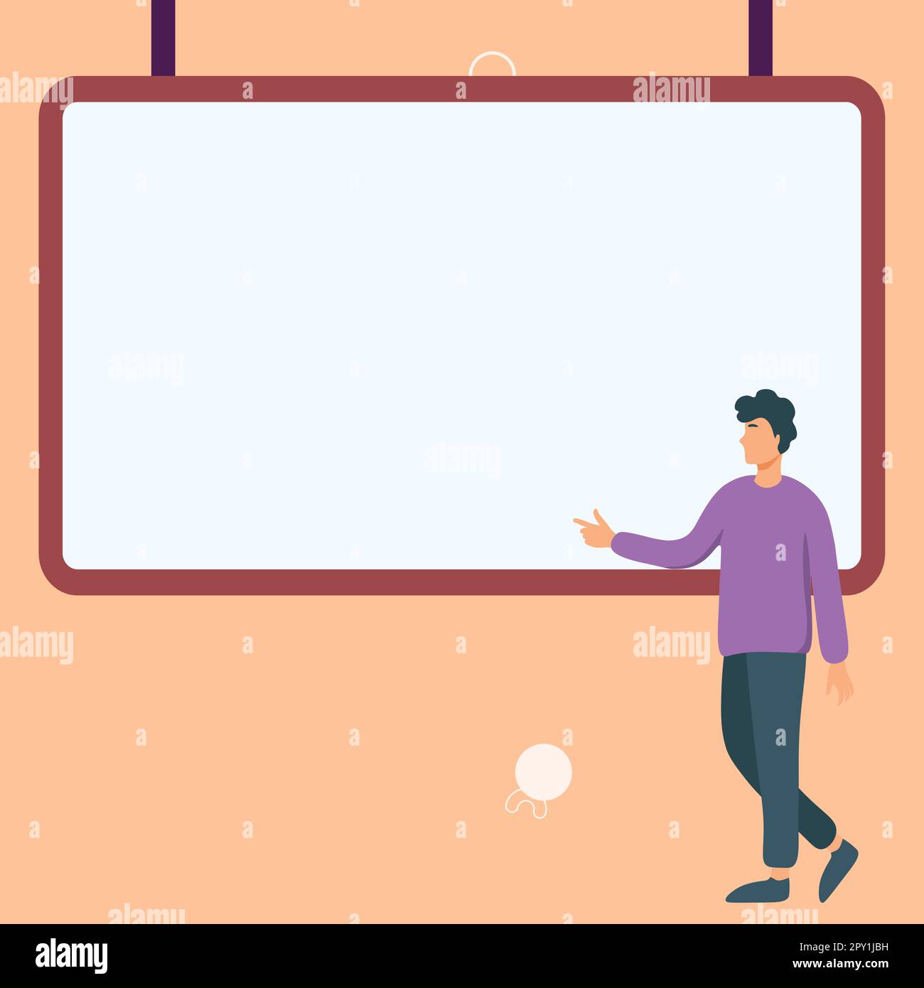 Man shows information on whiteboard. Finger pointing to table with ...