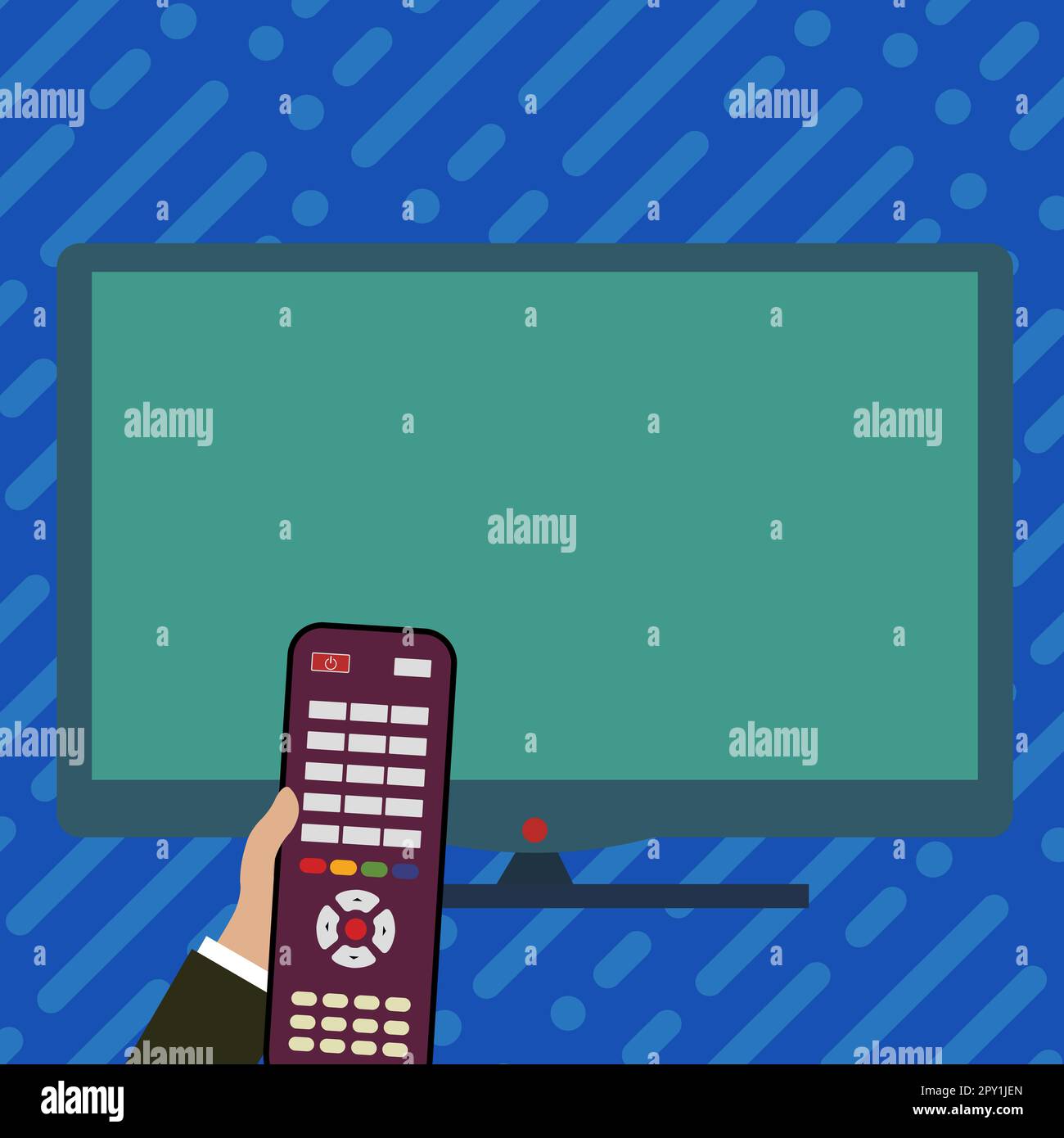 Illustration with TV and remote control. Important information on ...