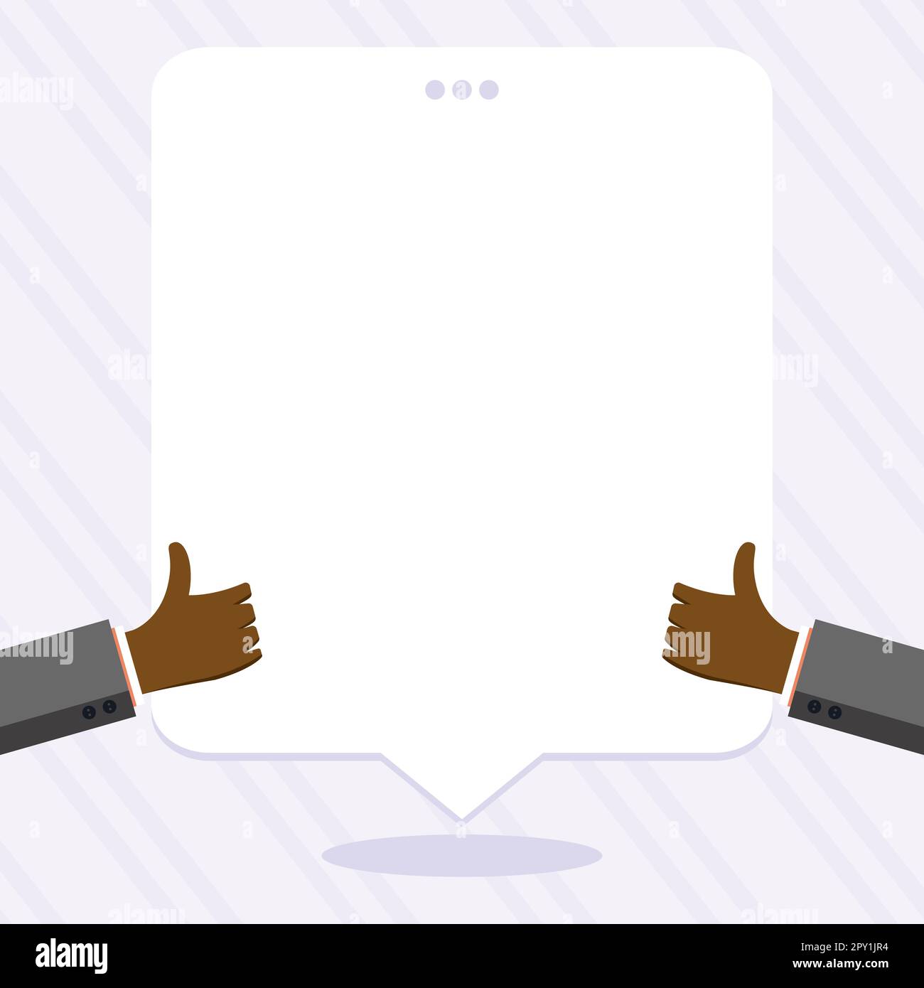 Big finger raised up pointing to whiteboard with important information ...