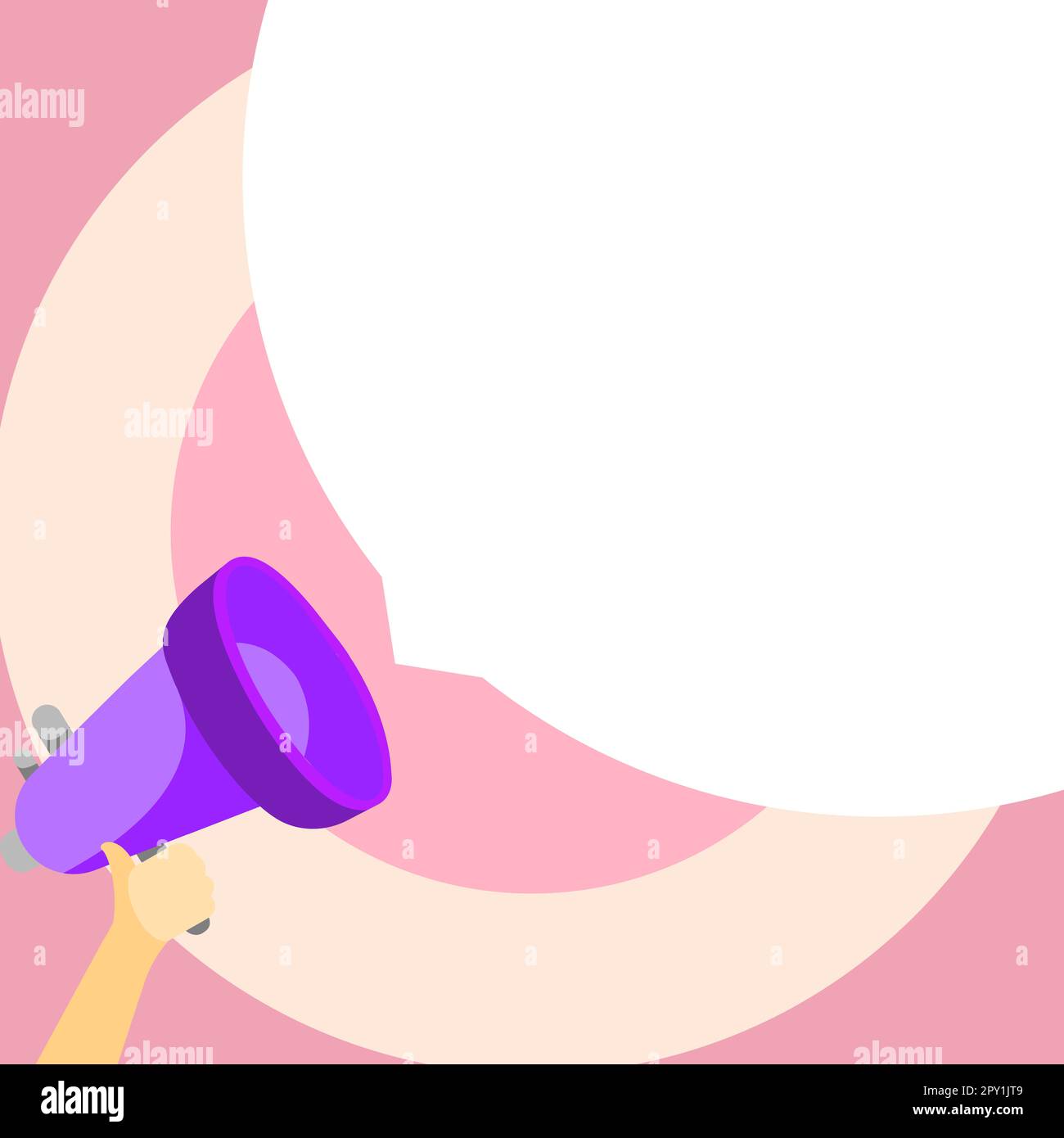 Megaphone In Hand With Dialog Balloon Showing Important Messages Stock ...