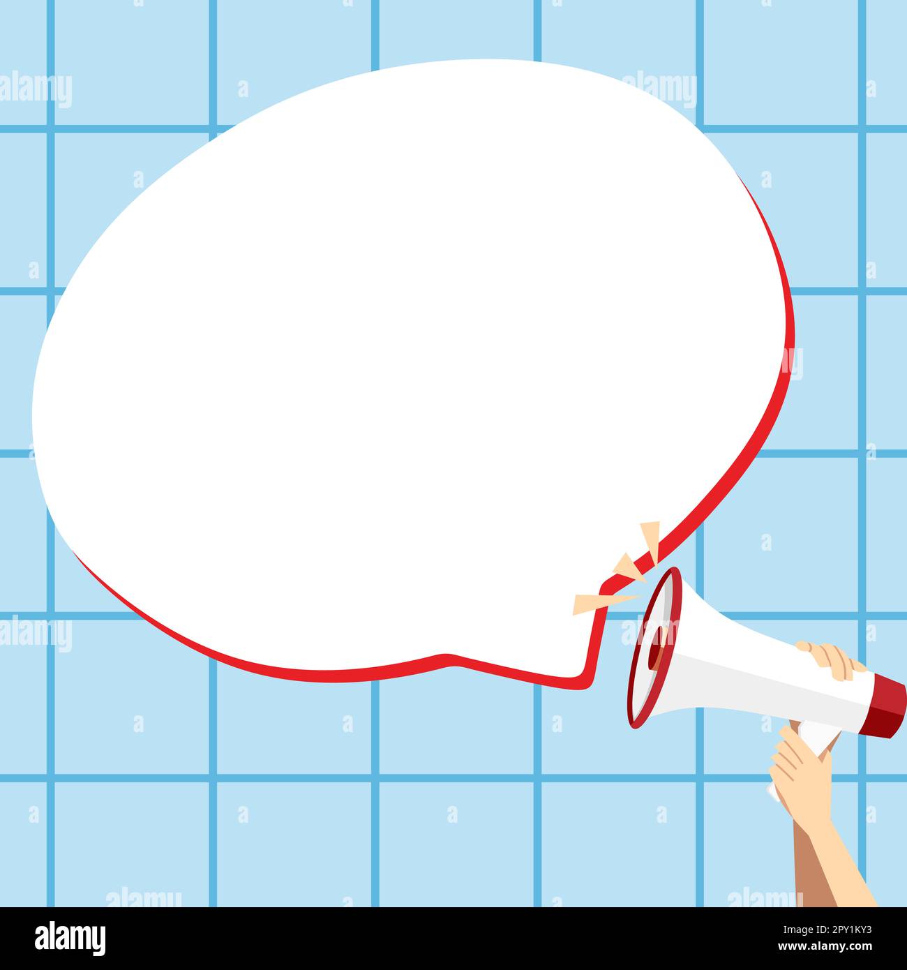 Hand Holding Megaphone With Speech Box Presenting Important Messages ...