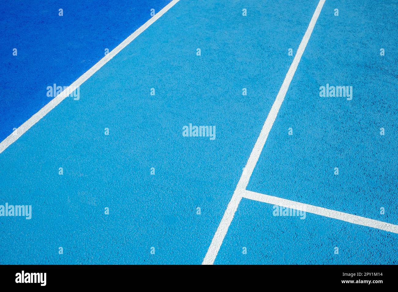 Sport field court background. Light blue rubberized and granulated ...