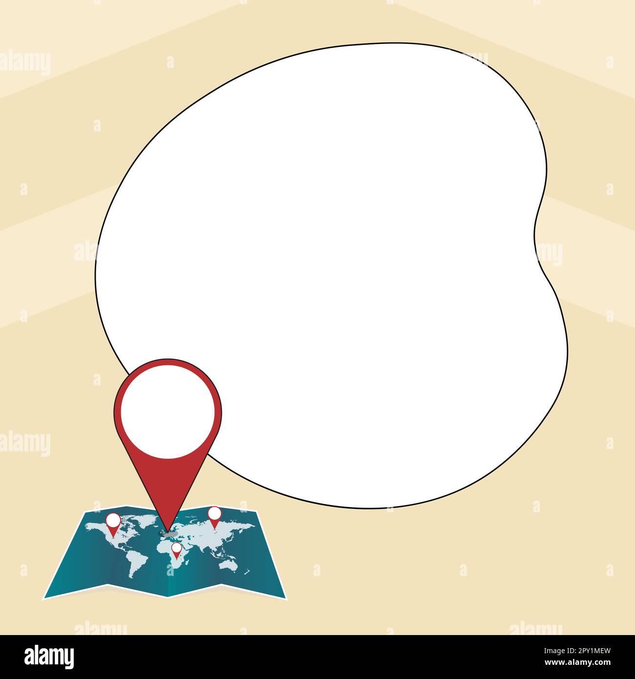 Speech Bubble With Important Message Above Map With Destination Point ...