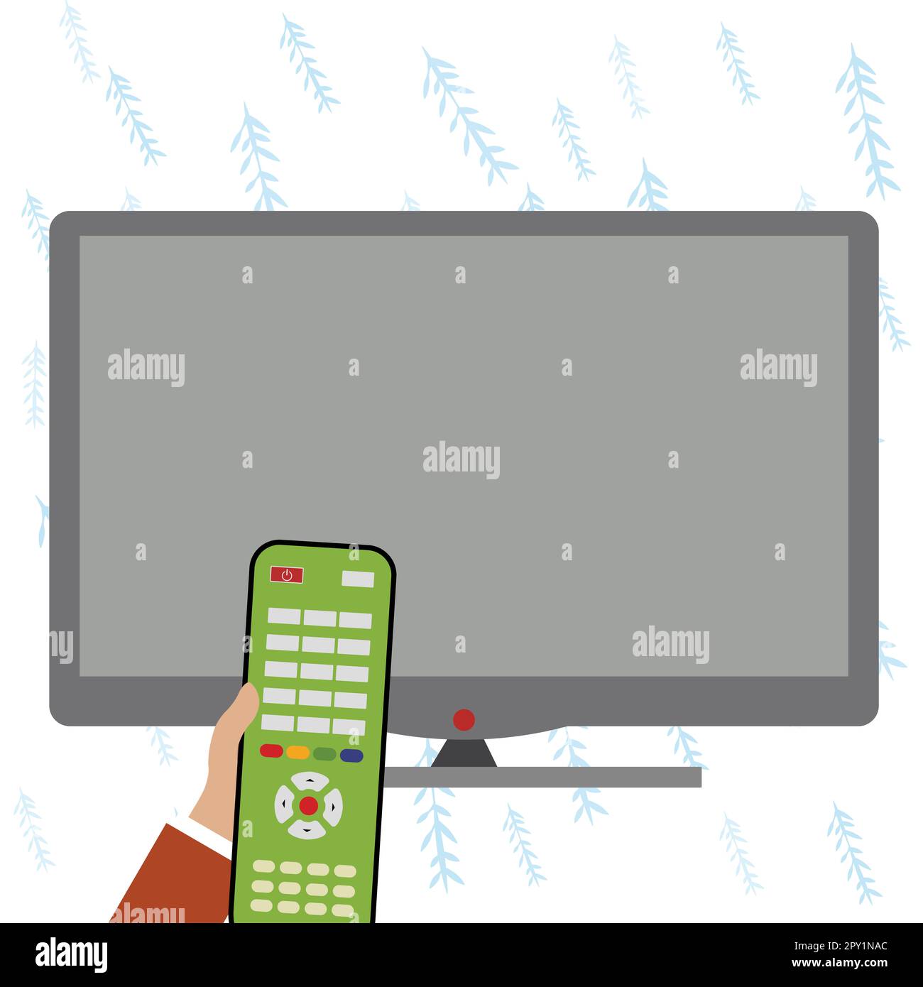 Illustration with TV and remote control. Important information on ...