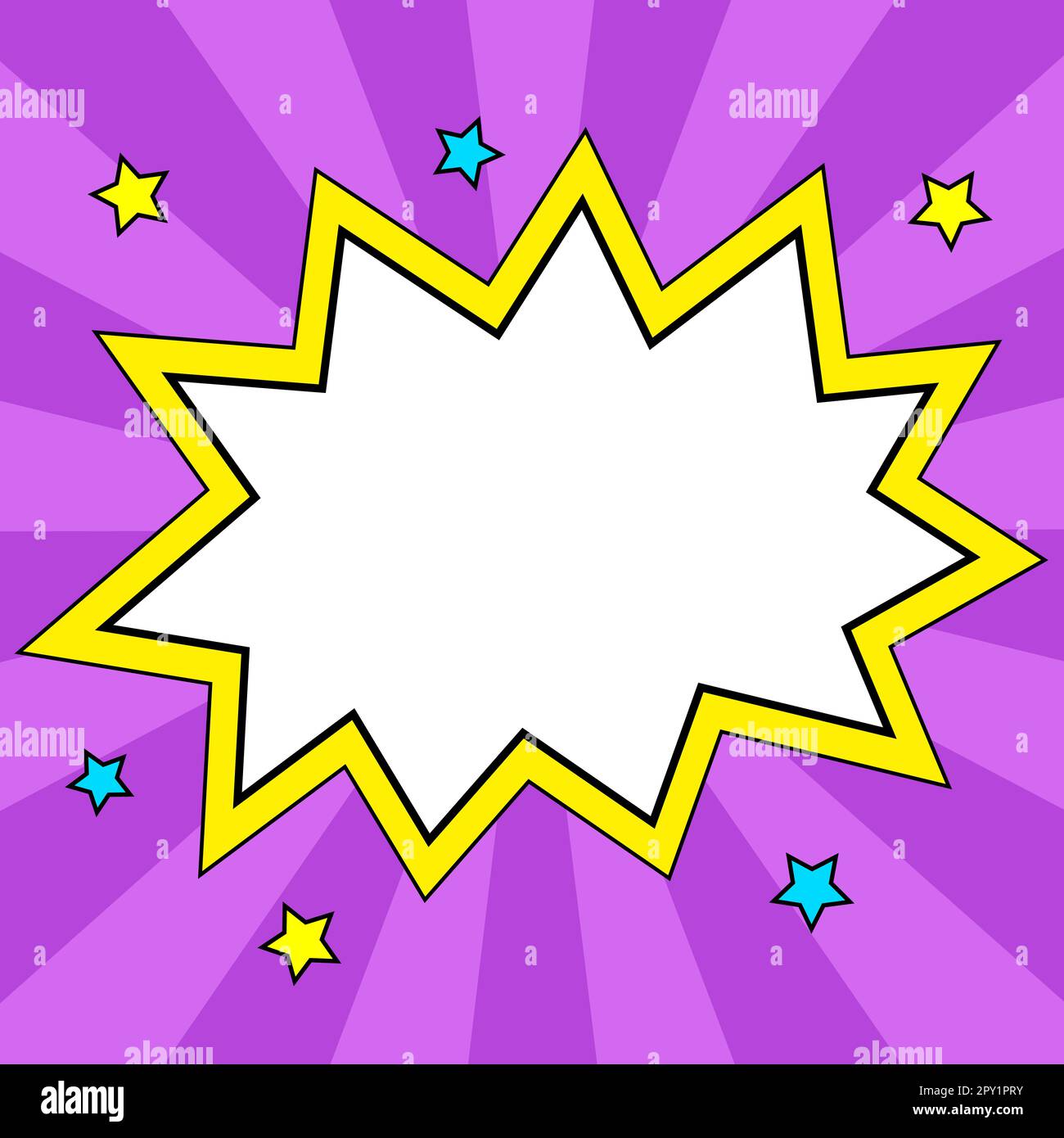 Comic Speech Bubble With Copy Space And Doodles. Empty Explosion ...