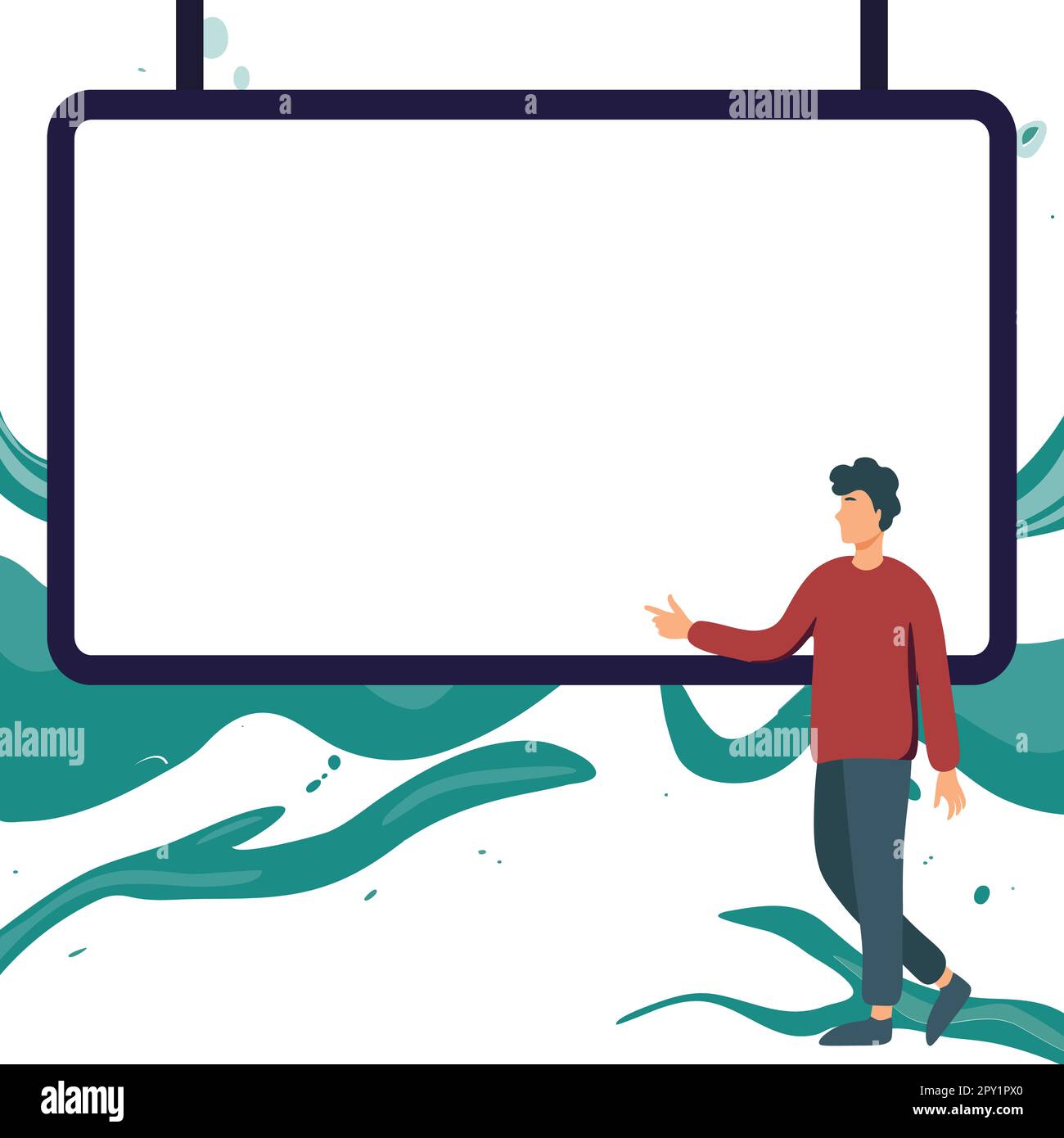Man shows information on whiteboard. Finger pointing to table with ...