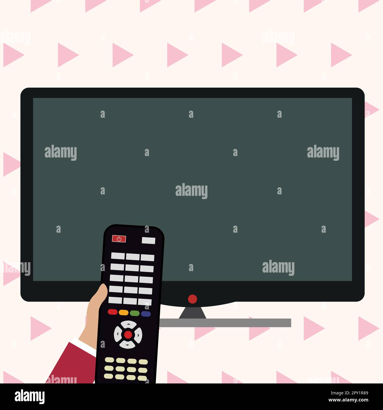 Illustration with TV and remote control. Important information on ...