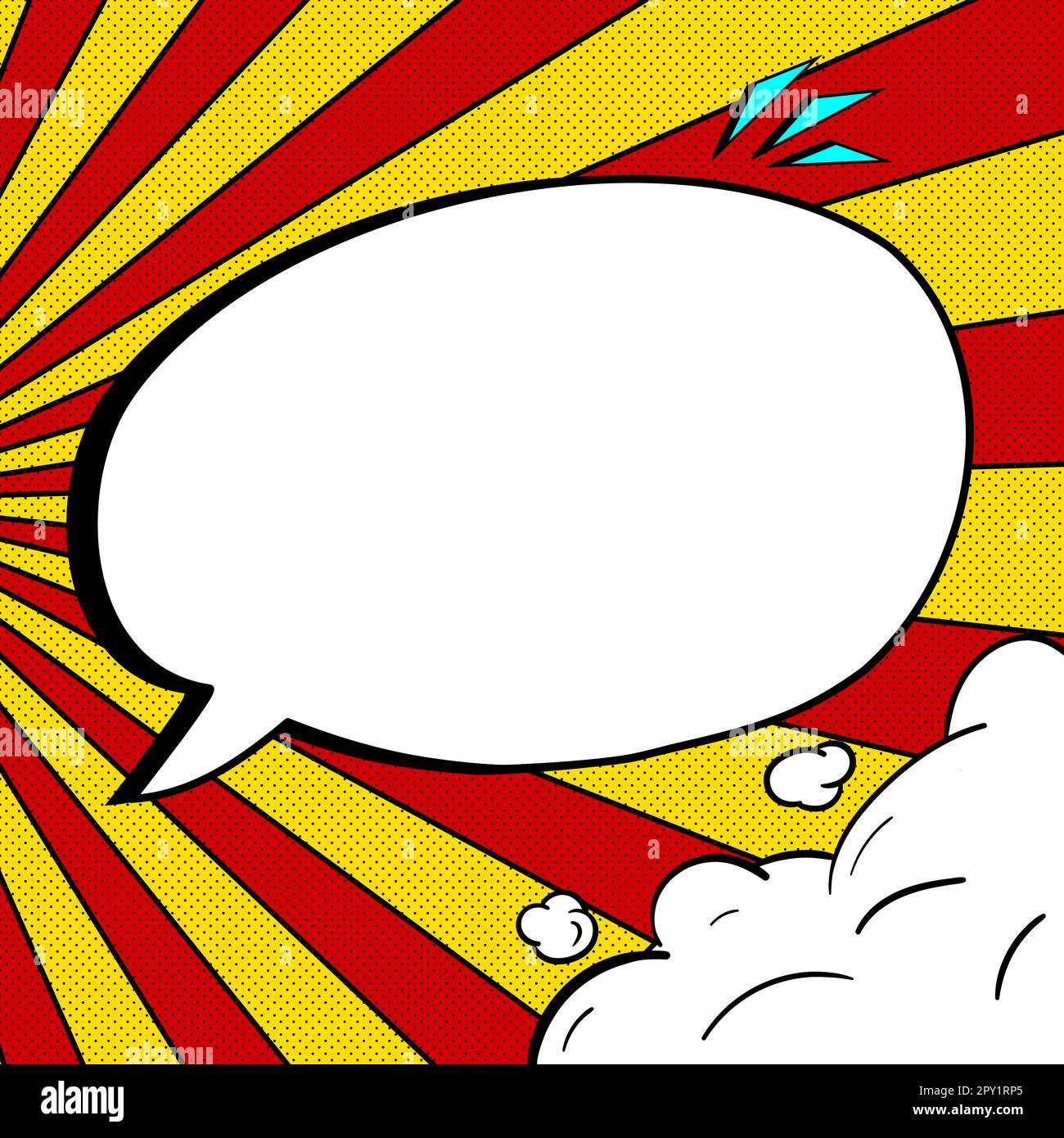 Comic Blank Speech Bubble Copy Space. Empty Template Explosion ...