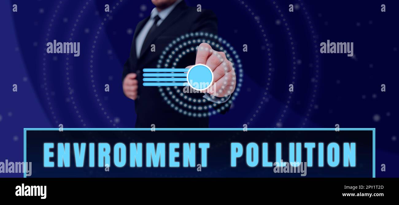 Text sign showing Environment Pollution, Business concept observing and ...