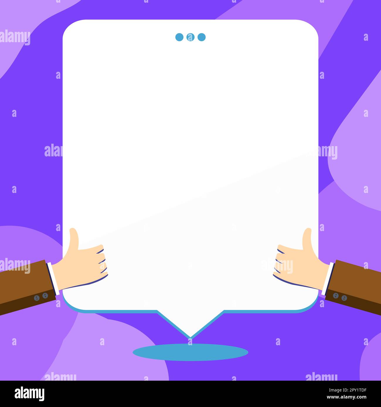 Big finger raised up pointing to whiteboard with important information ...