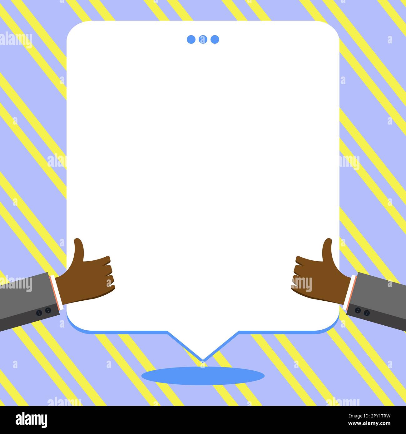 Big finger raised up pointing to whiteboard with important information ...