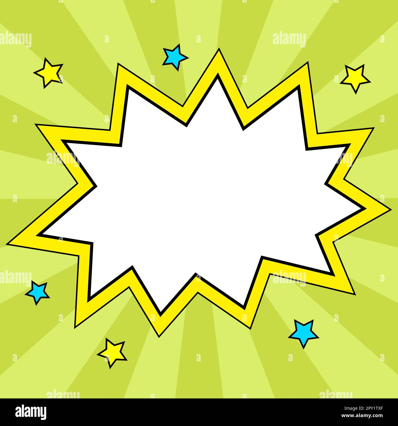 Comic Speech Bubble With Copy Space And Doodles. Empty Explosion ...