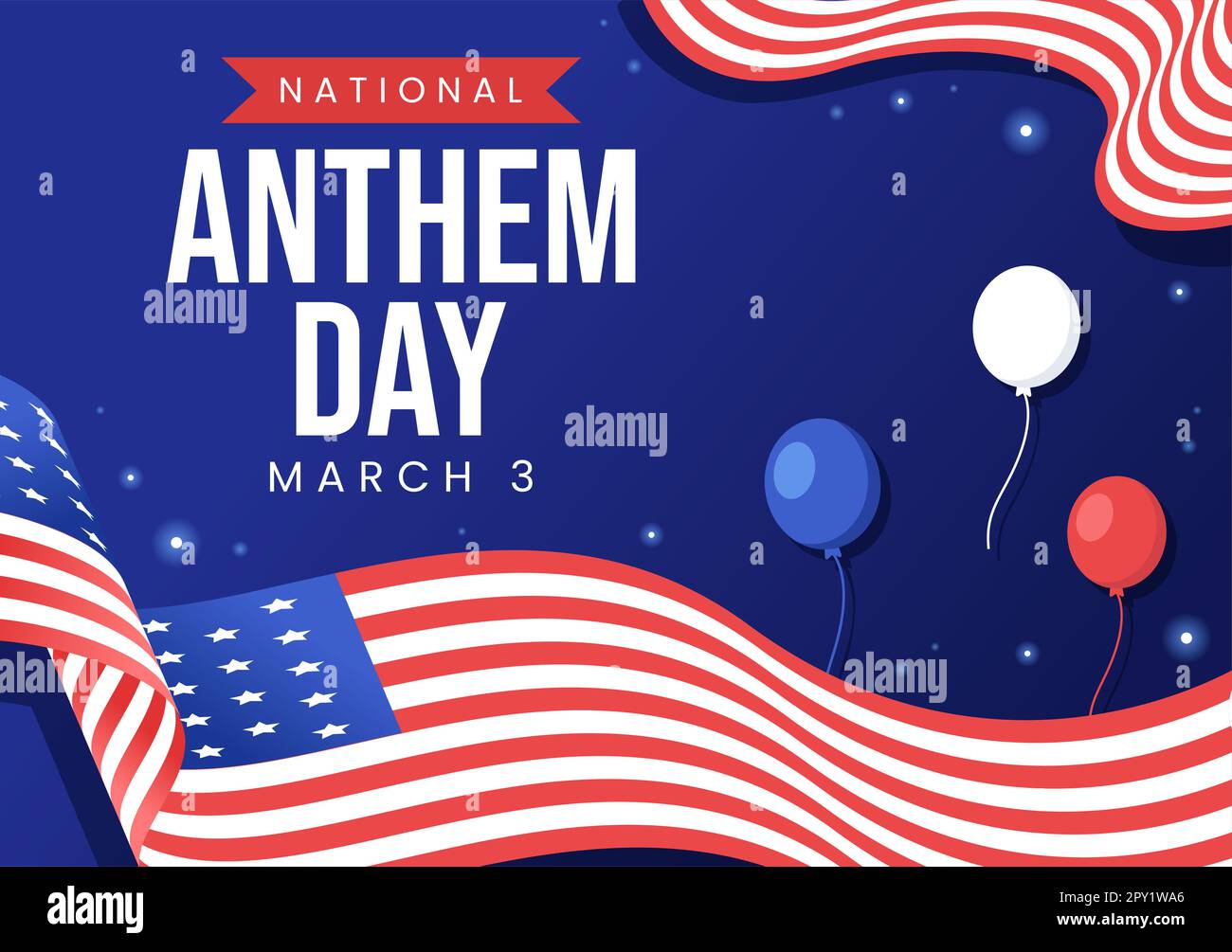 National Anthem Day on March 3 Illustration with United States of ...
