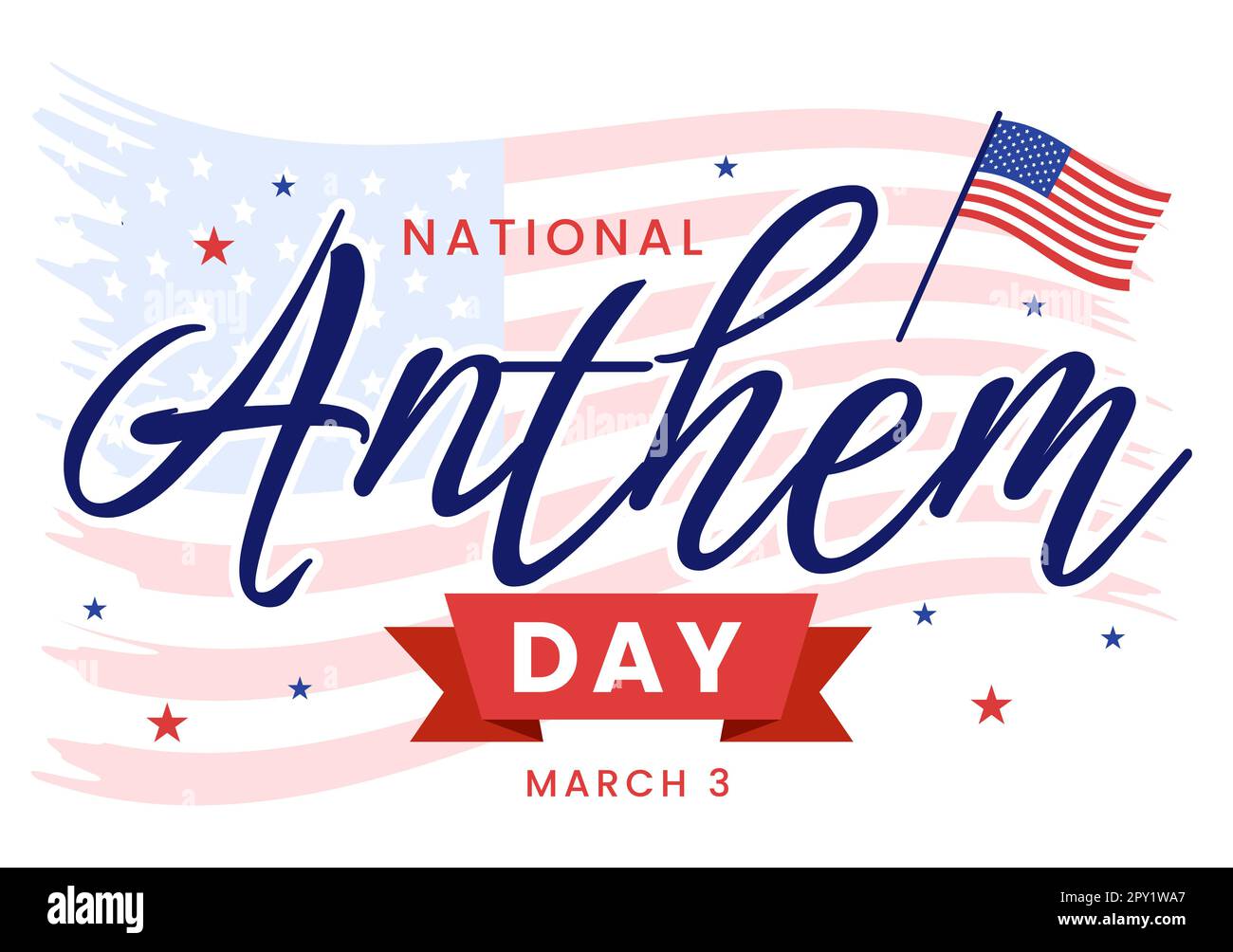National Anthem Day on March 3 Illustration with United States of ...