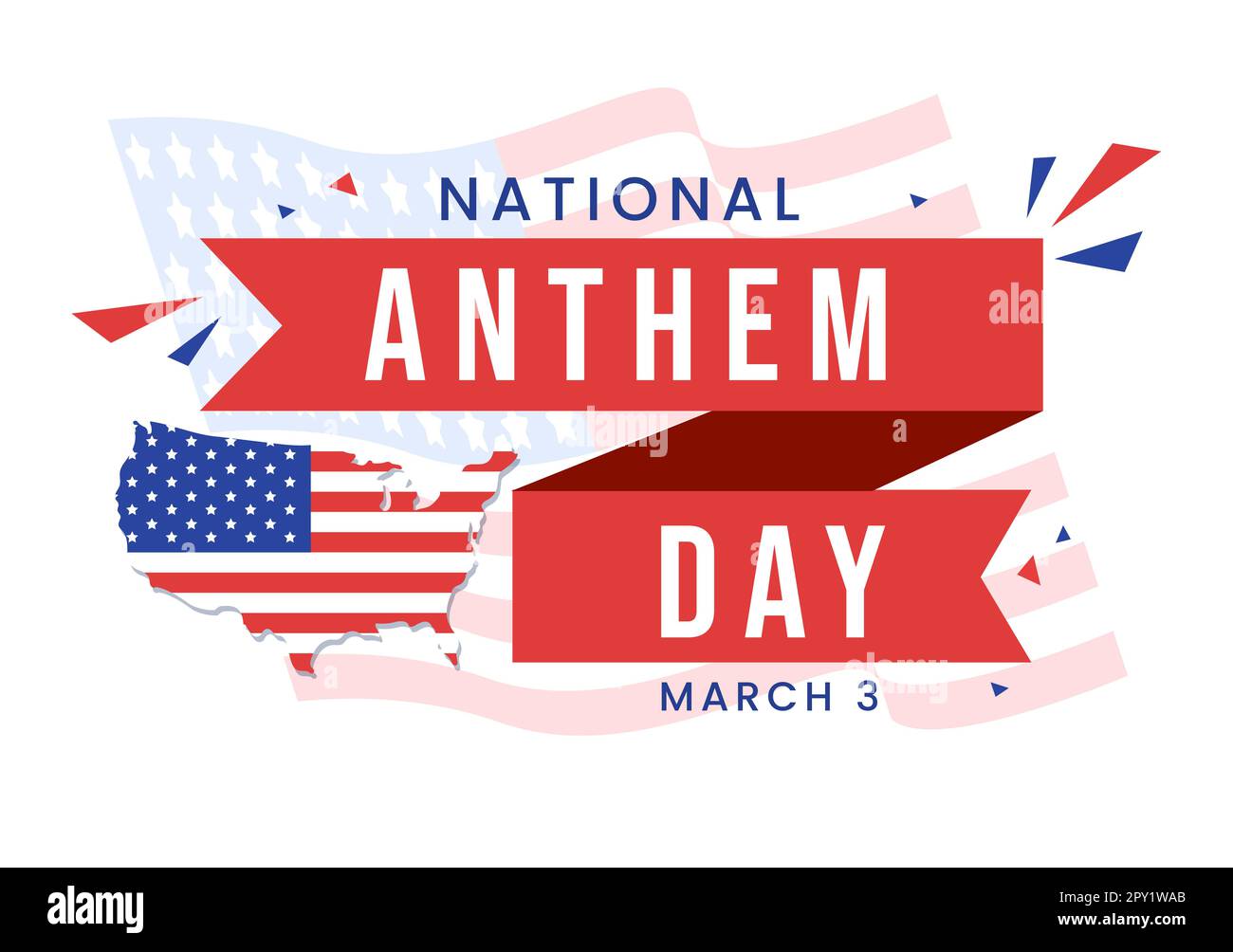 National Anthem Day on March 3 Illustration with United States of ...