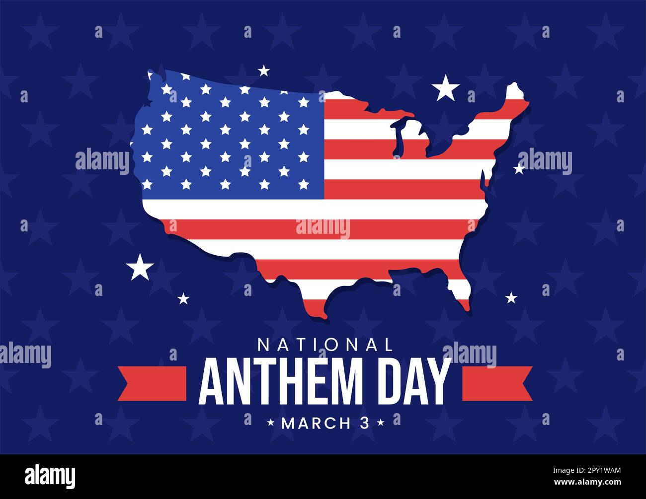 National Anthem Day on March 3 Illustration with United States of ...