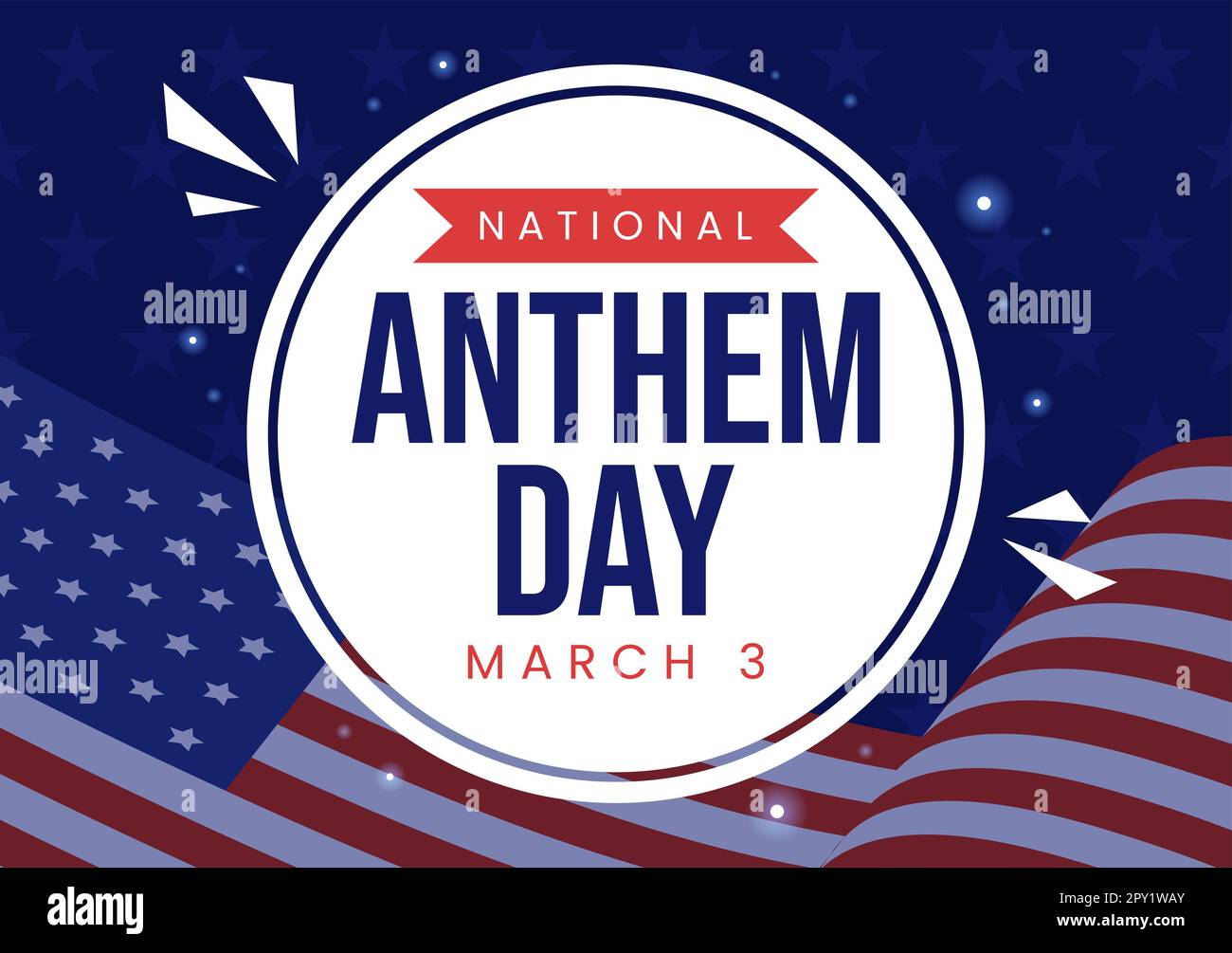 National Anthem Day on March 3 Illustration with United States of ...