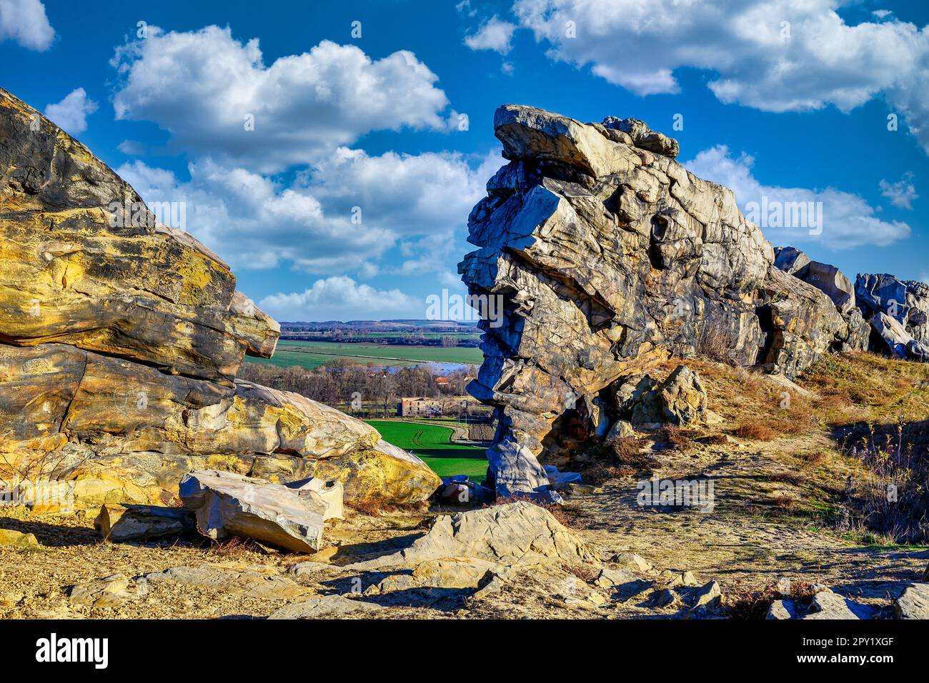 A photo of Devil's Wall in Harz mountain in Germany Stock Photo - Alamy