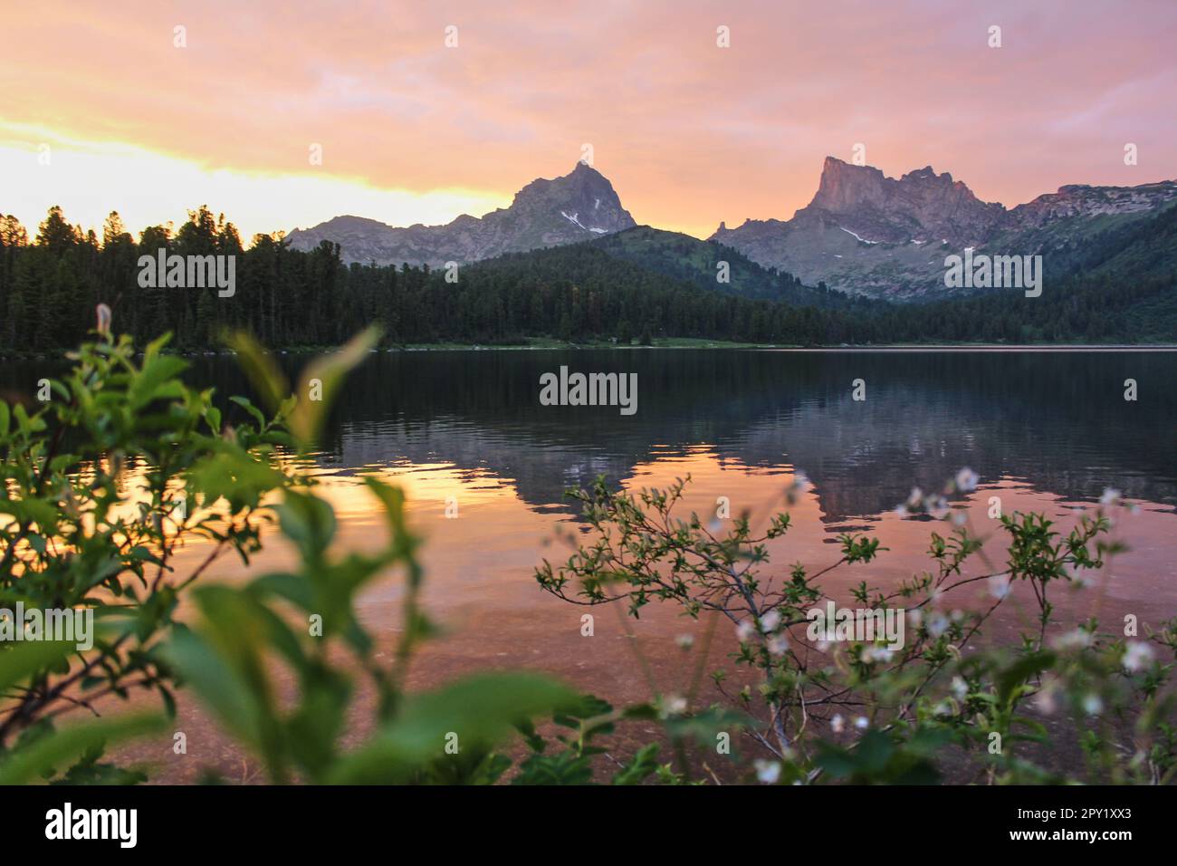 Incredibly beautiful summer sunset landscape, observation from the ...