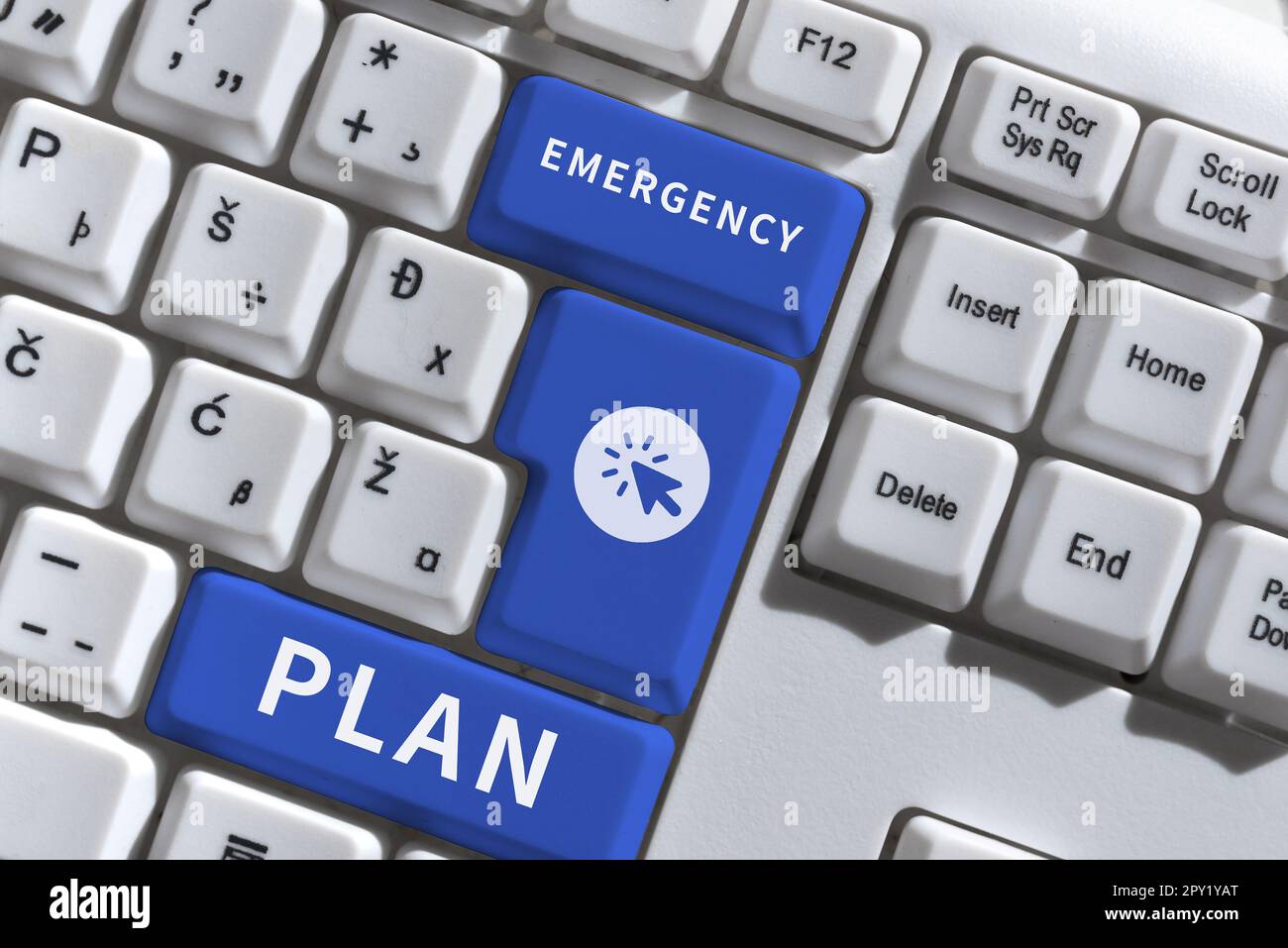 Conceptual display Emergency Plan, Word Written on Procedures for ...