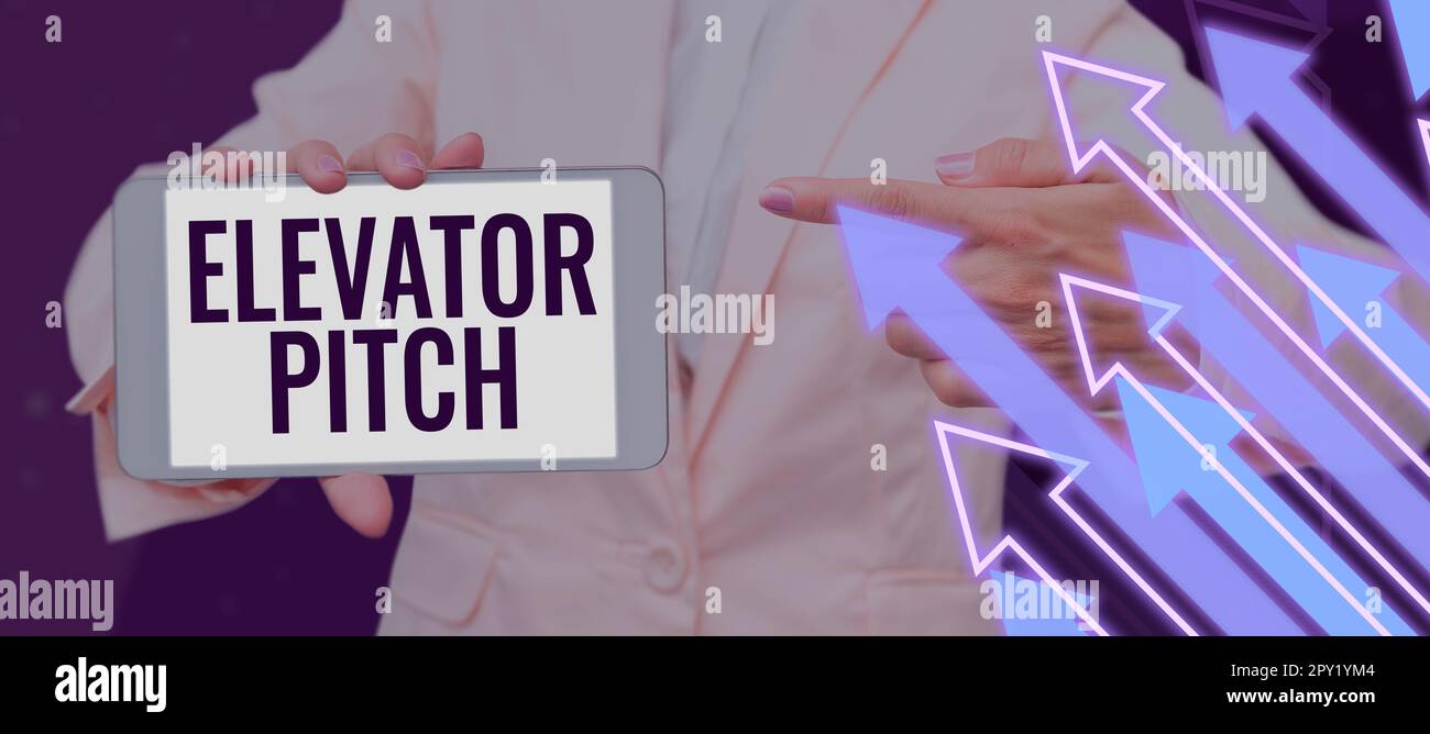 Hand writing sign Elevator Pitch, Business idea A persuasive sales ...
