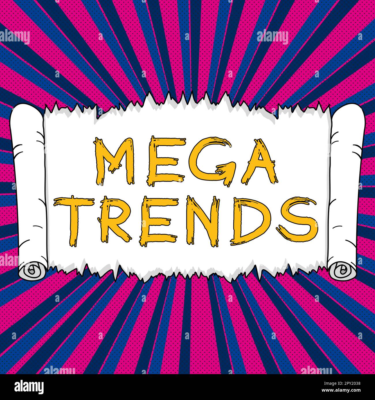 Conceptual display Mega Trends, Concept meaning powerful phenomena ...