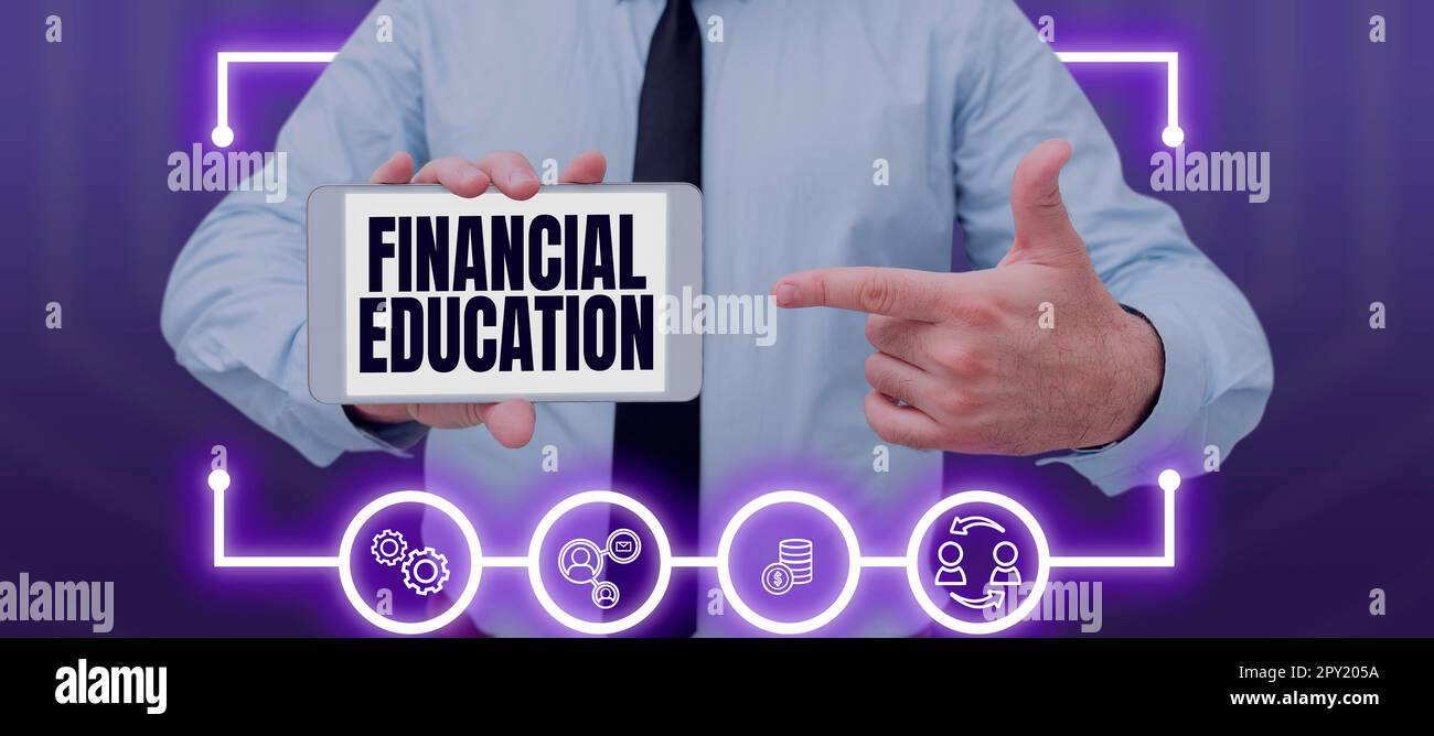 Hand writing sign Financial Education, Business concept Understanding ...