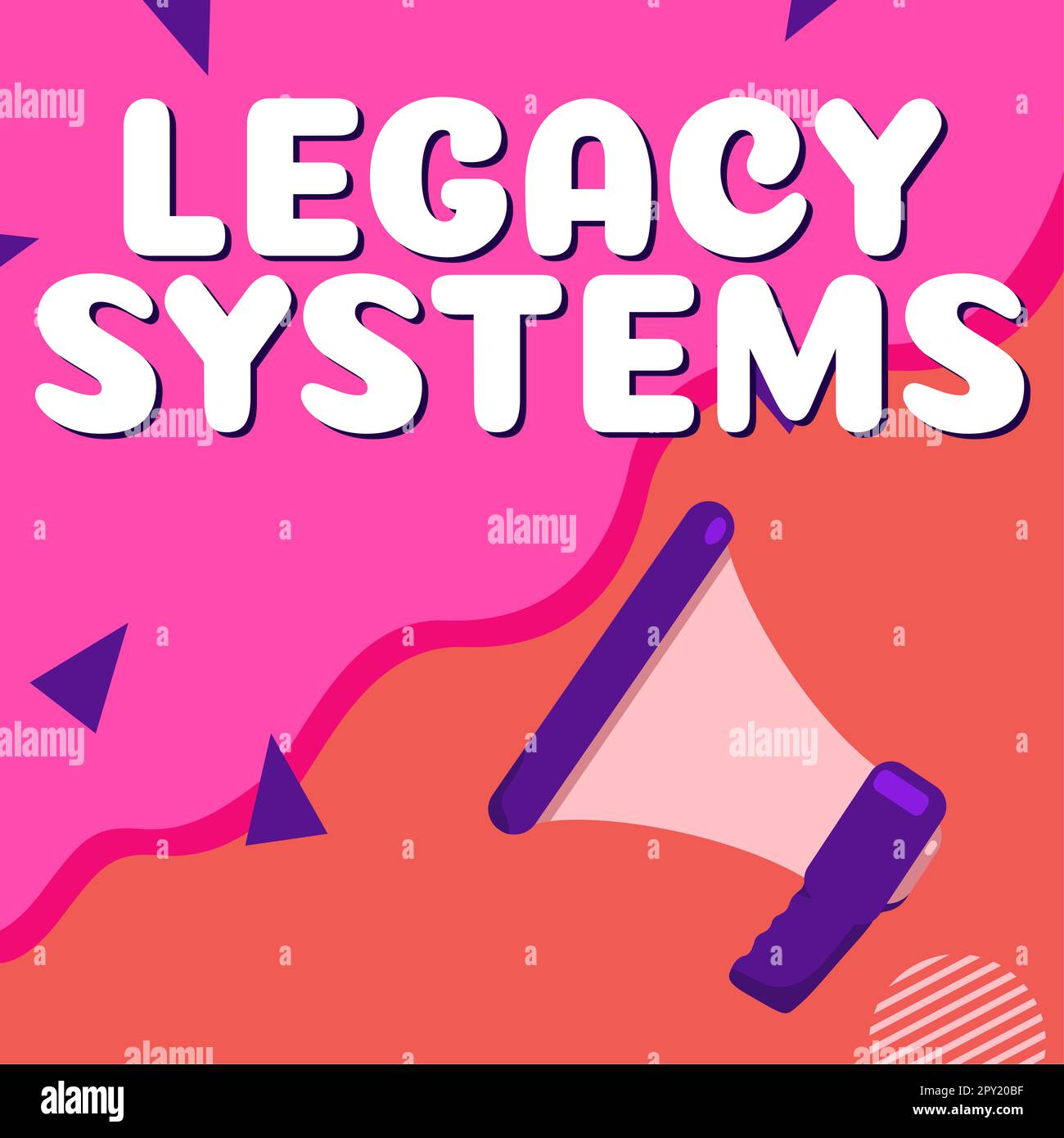 Handwriting text Legacy Systems, Word for old method technology ...