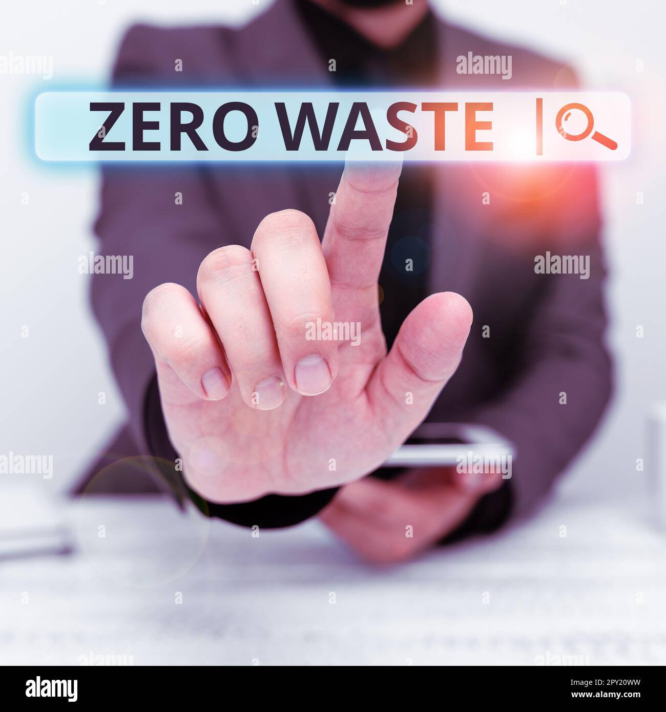 Text showing inspiration Zero Waste, Business showcase industrial responsibility includes ...