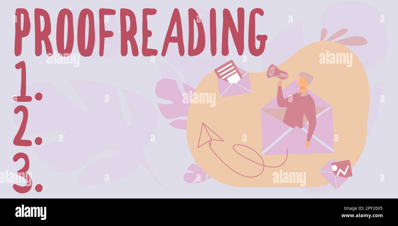 Writing Displaying Text Proofreading Internet Concept Act Of Reading And Marking Spelling