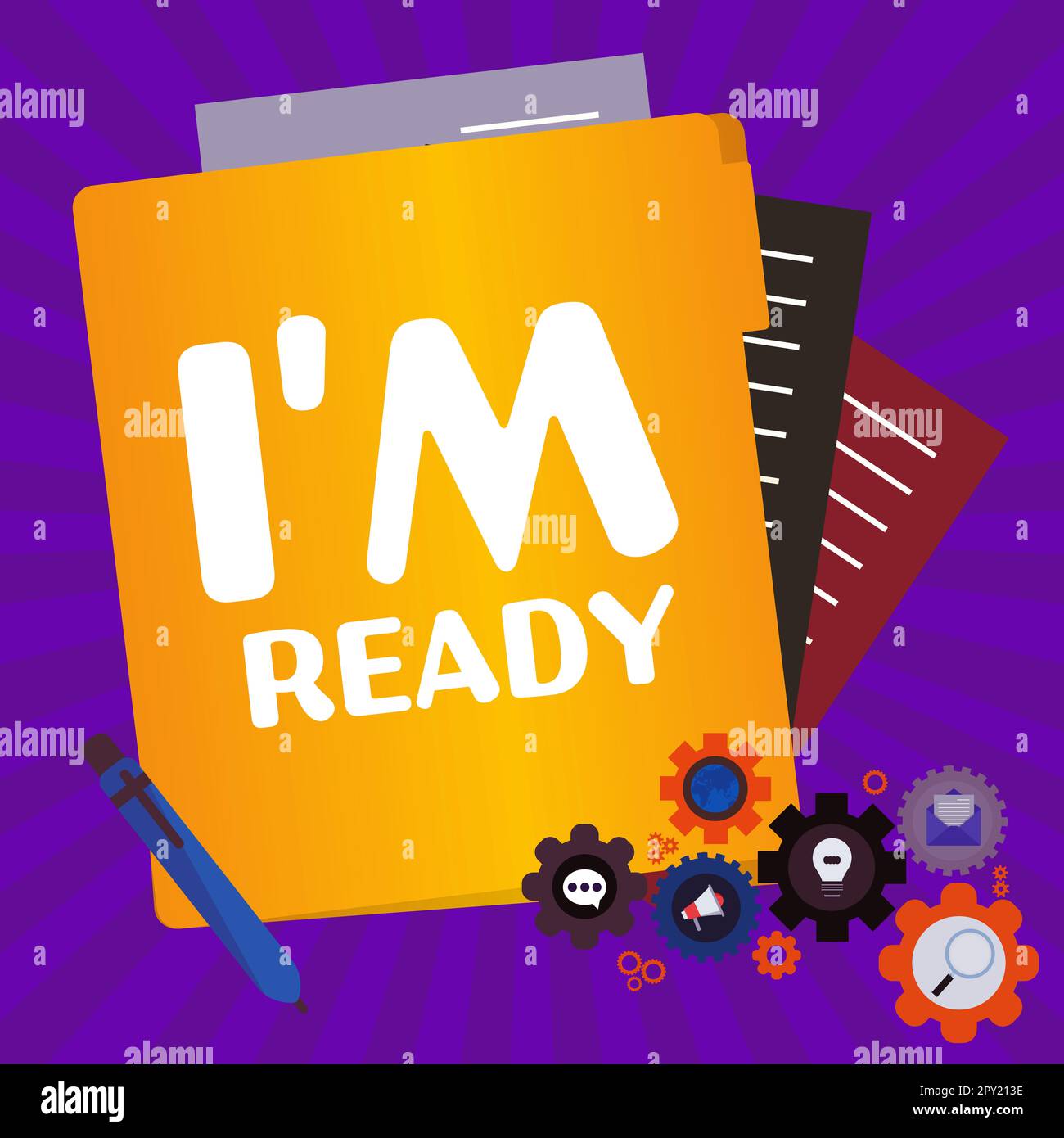 Sign displaying I'M Ready, Word Written on Break from stressful work ...