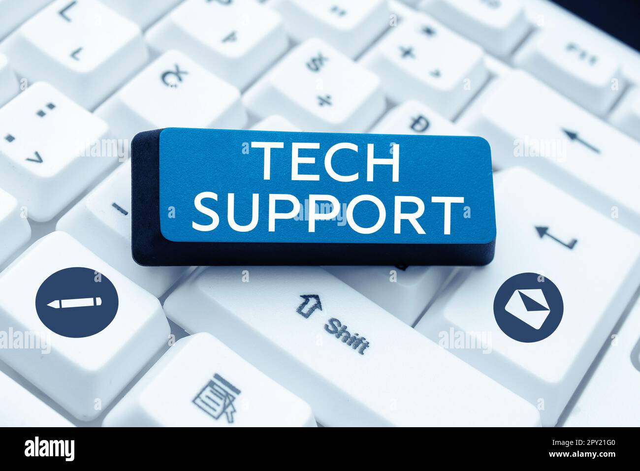 Sign displaying Tech Support, Business showcase Assisting individuals ...