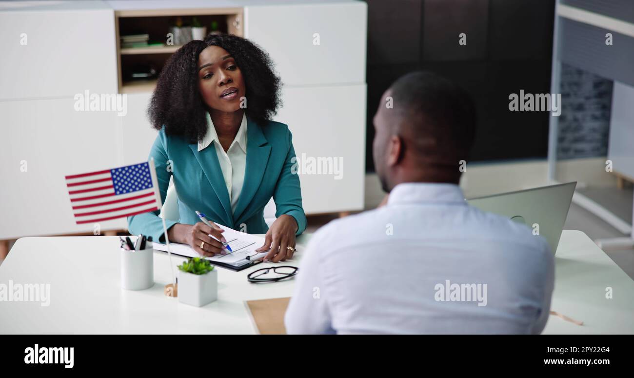 Consular interview hi-res stock photography and images - Alamy