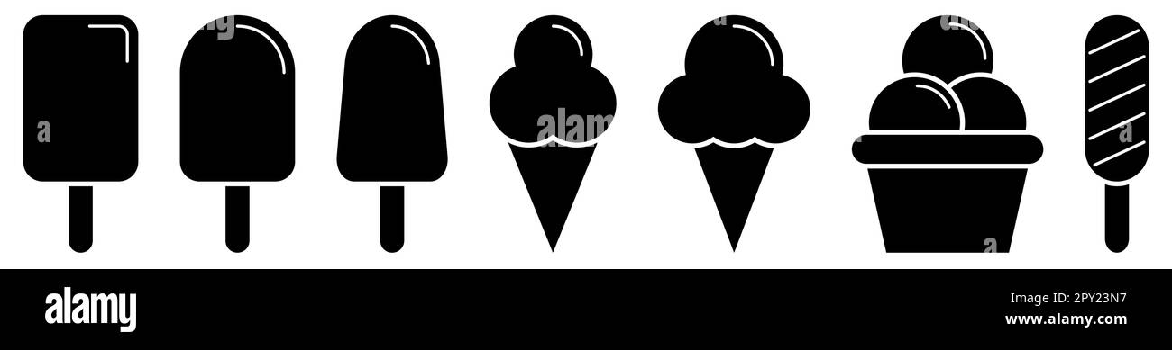 Ice cream pictogram icons. Vector illustration isolated on white ...