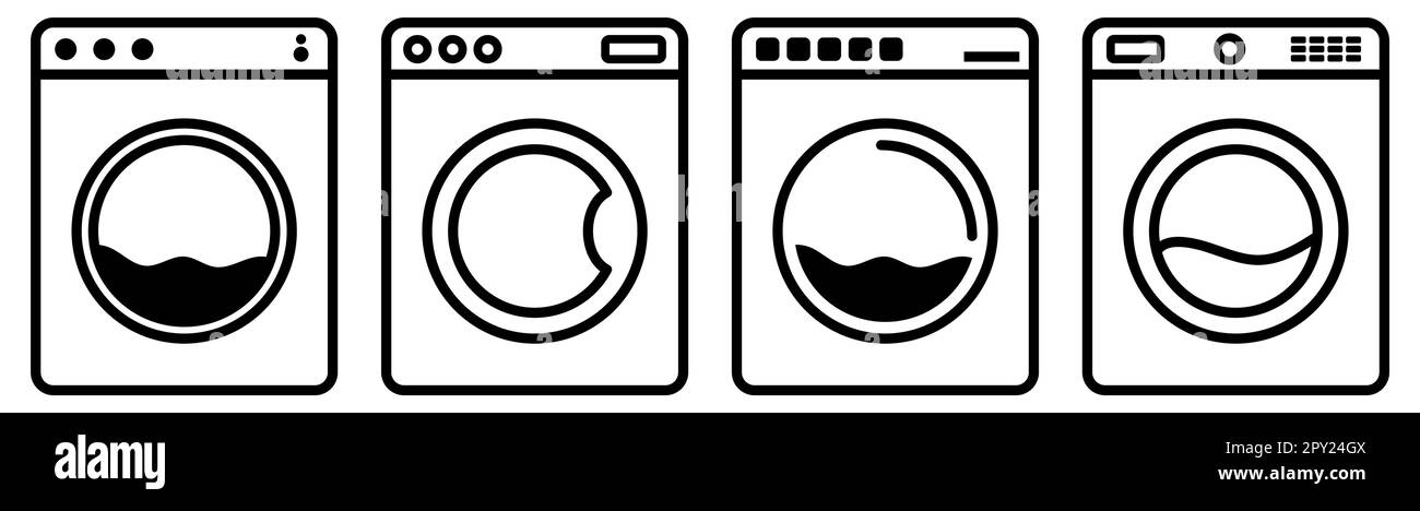 Simple outline washing machine hi-res stock photography and images - Alamy