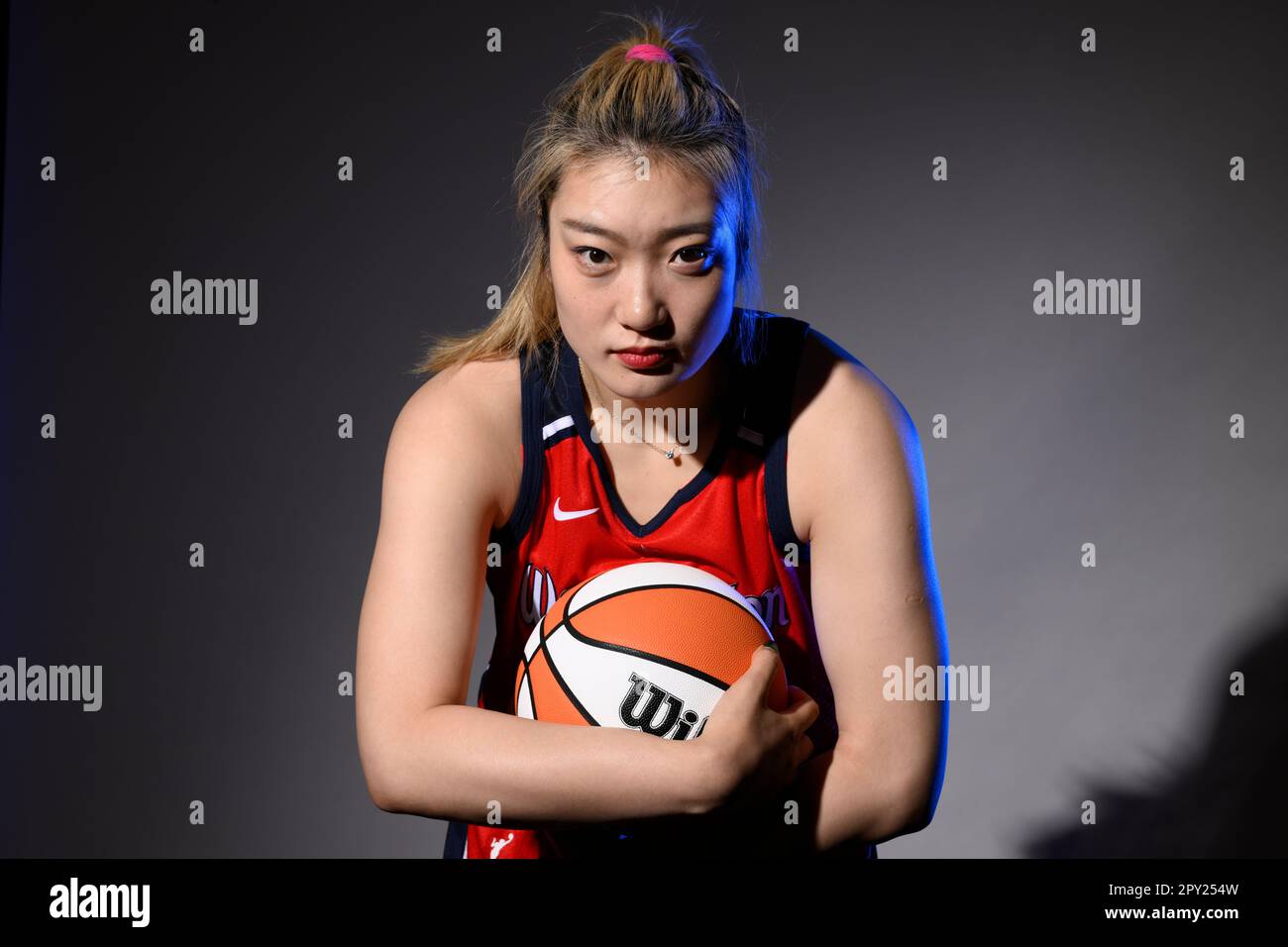 Washington Mystics guard Li Meng (3) poses for a photograph during an ...