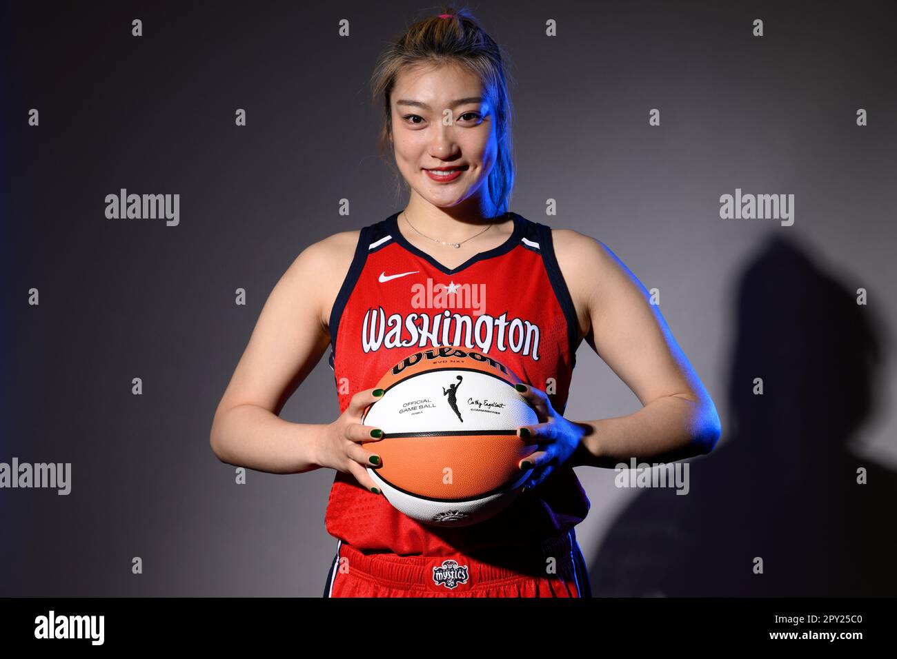 Washington Mystics guard Li Meng (3) poses for a photograph during an ...