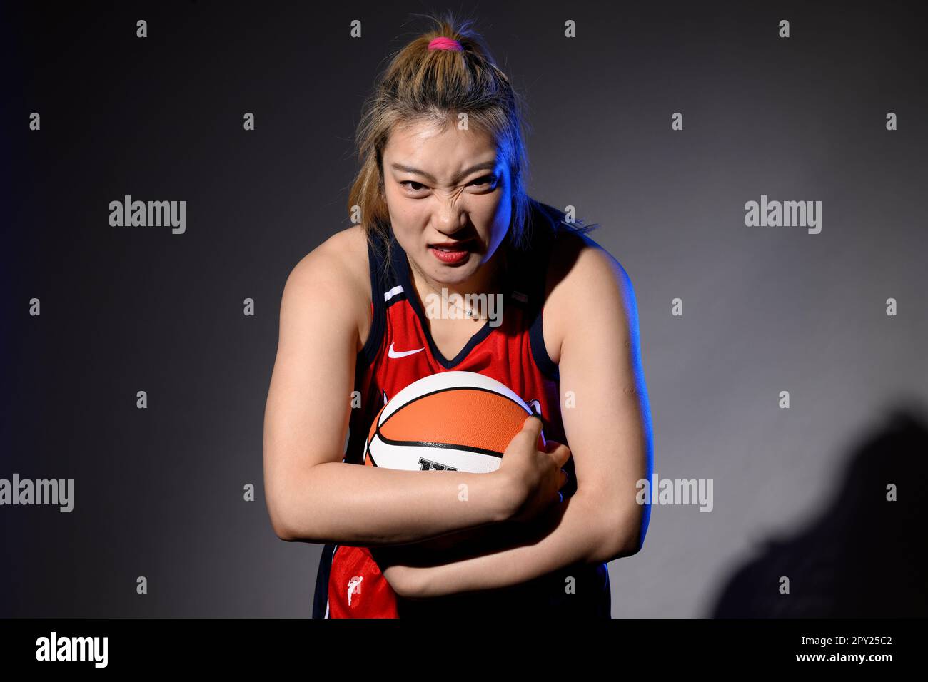 Washington Mystics guard Li Meng (3) poses for a photograph during an ...