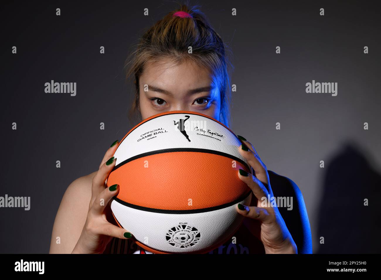 Washington Mystics guard Li Meng (3) poses for a photograph during an ...