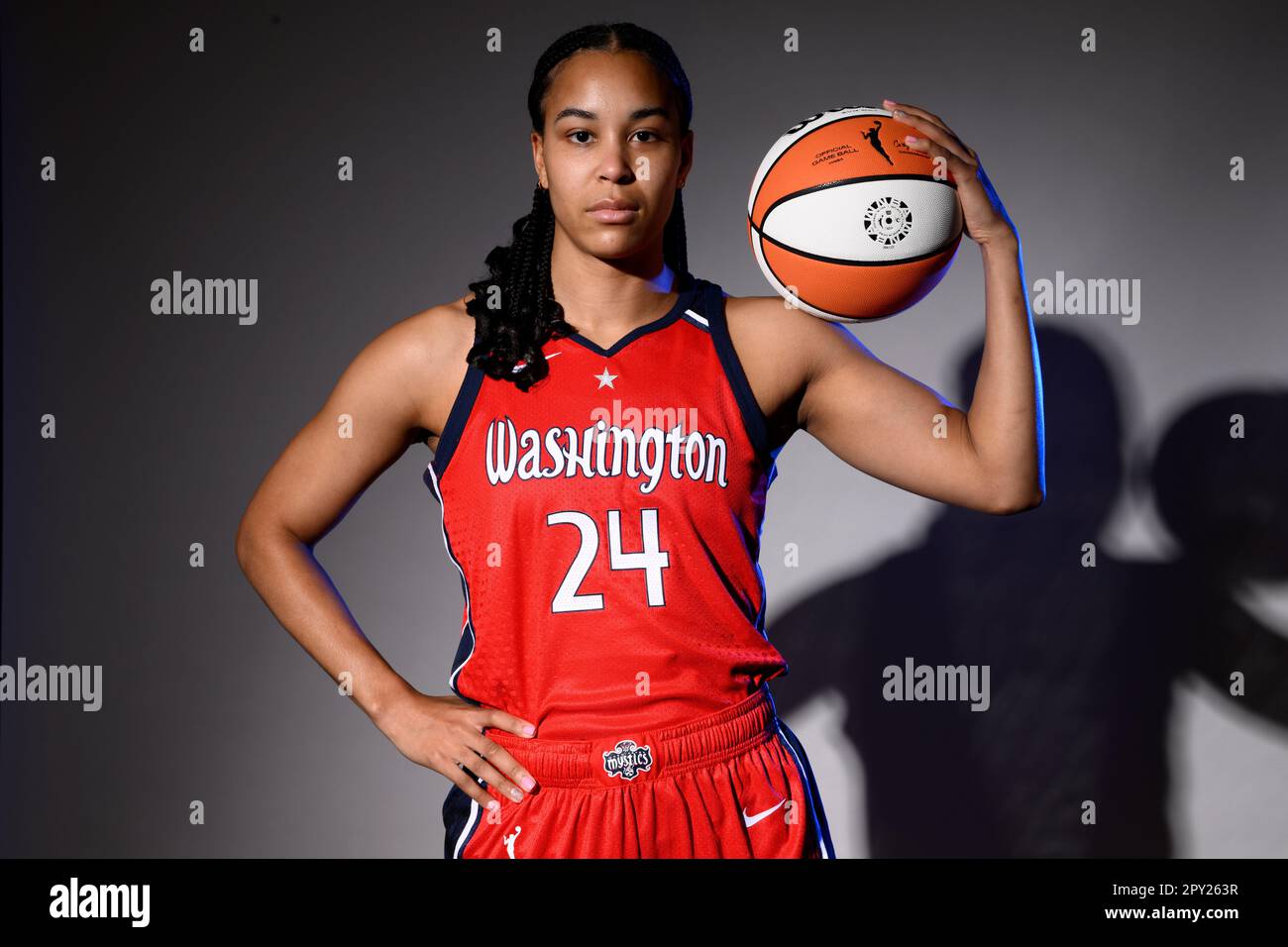 Washington Mystics forward Stephanie Jones (24) poses for a photograph ...