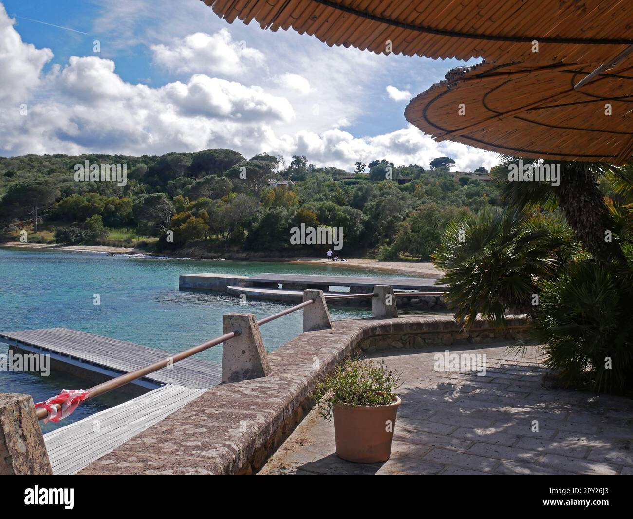 Palau, Sardinia, Italy. Cala Capra Resort Marina and beach Stock Photo ...