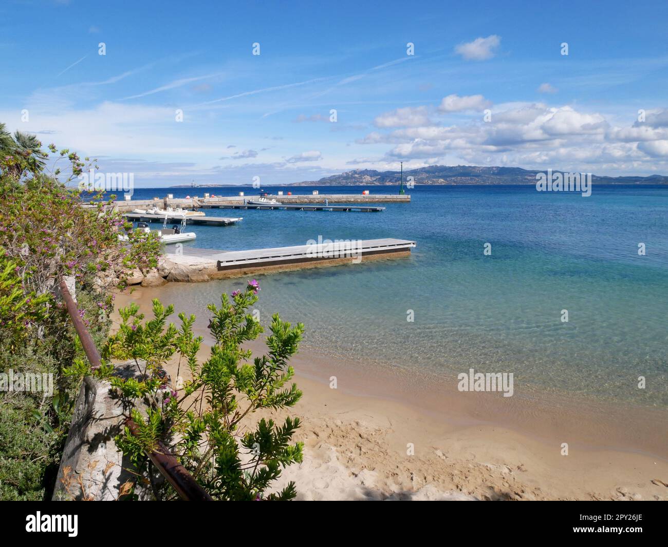 Palau, Sardinia, Italy. Cala Capra Resort Marina and beach Stock Photo ...