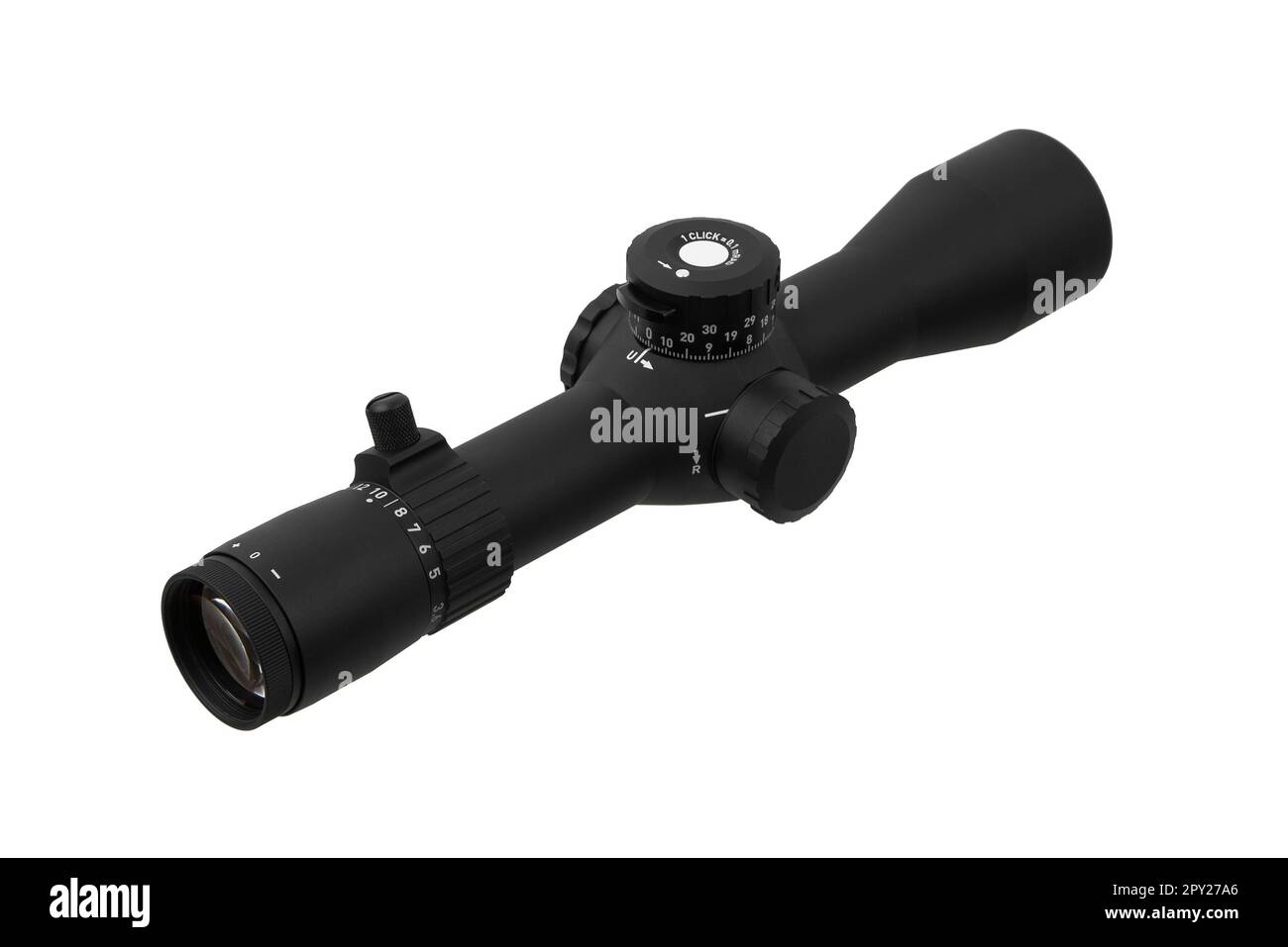 Modern sniper scope. Optical device for aiming and shooting at long ... Modern sniper scope. Optical device for aiming and shooting at long ...