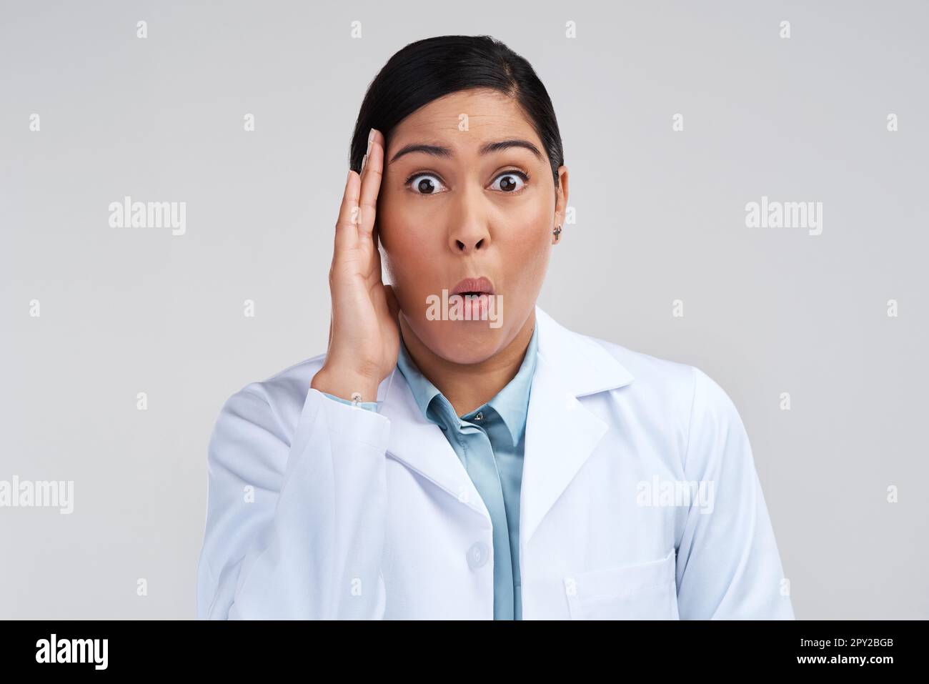 Wow, mind blown. Cropped portrait of an attractive young female ...