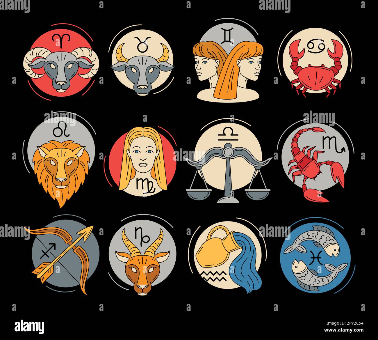 Libra cute zodiac sign Stock Vector Images - Alamy