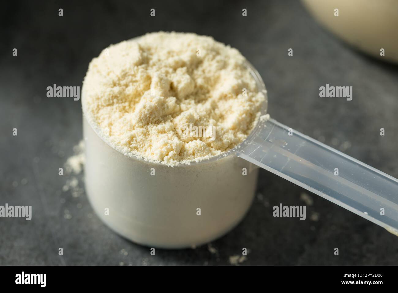 Organic Healthy Vanilla Whey Protein Powder in a Scoop Stock Photo - Alamy