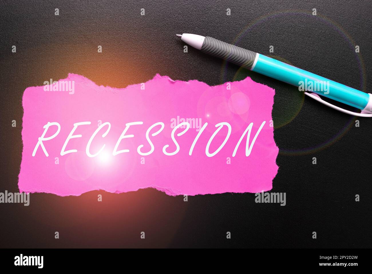 Conceptual caption Recession, Business approach the process of progressive decrease in growing ...