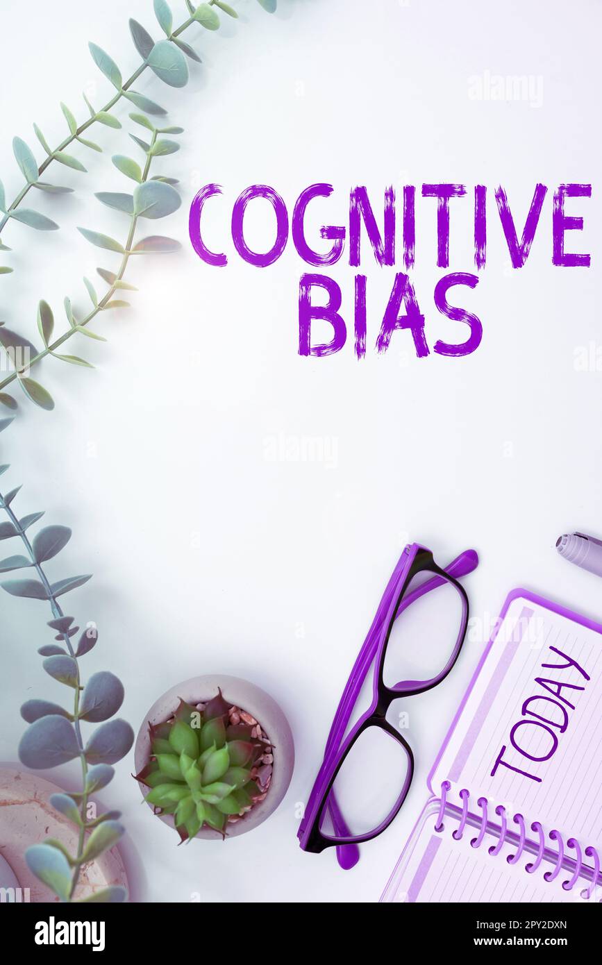 Text caption presenting Cognitive Bias, Business approach Psychological ... Text caption presenting Cognitive Bias, Business approach Psychological ...