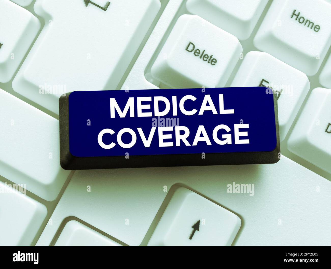 Text caption presenting Medical Coverage, Business overview inclusion ...